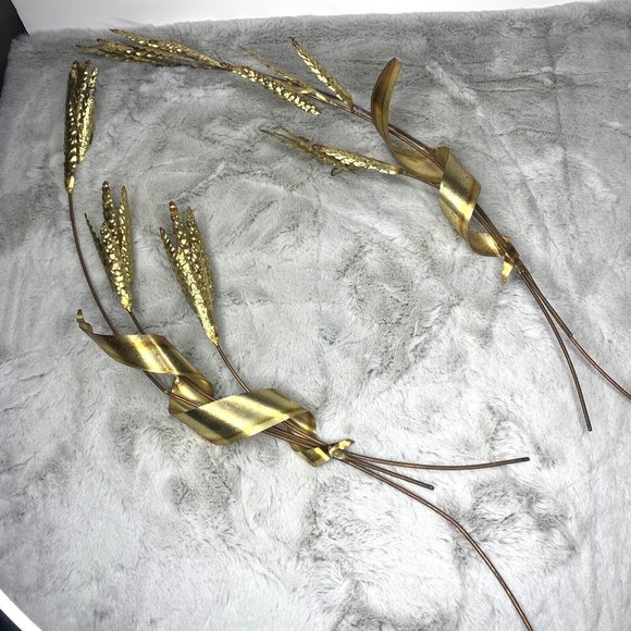 unknown | Art | Vintage Mid Centurymcm Brass Copper Metal Wheat Stalk ...